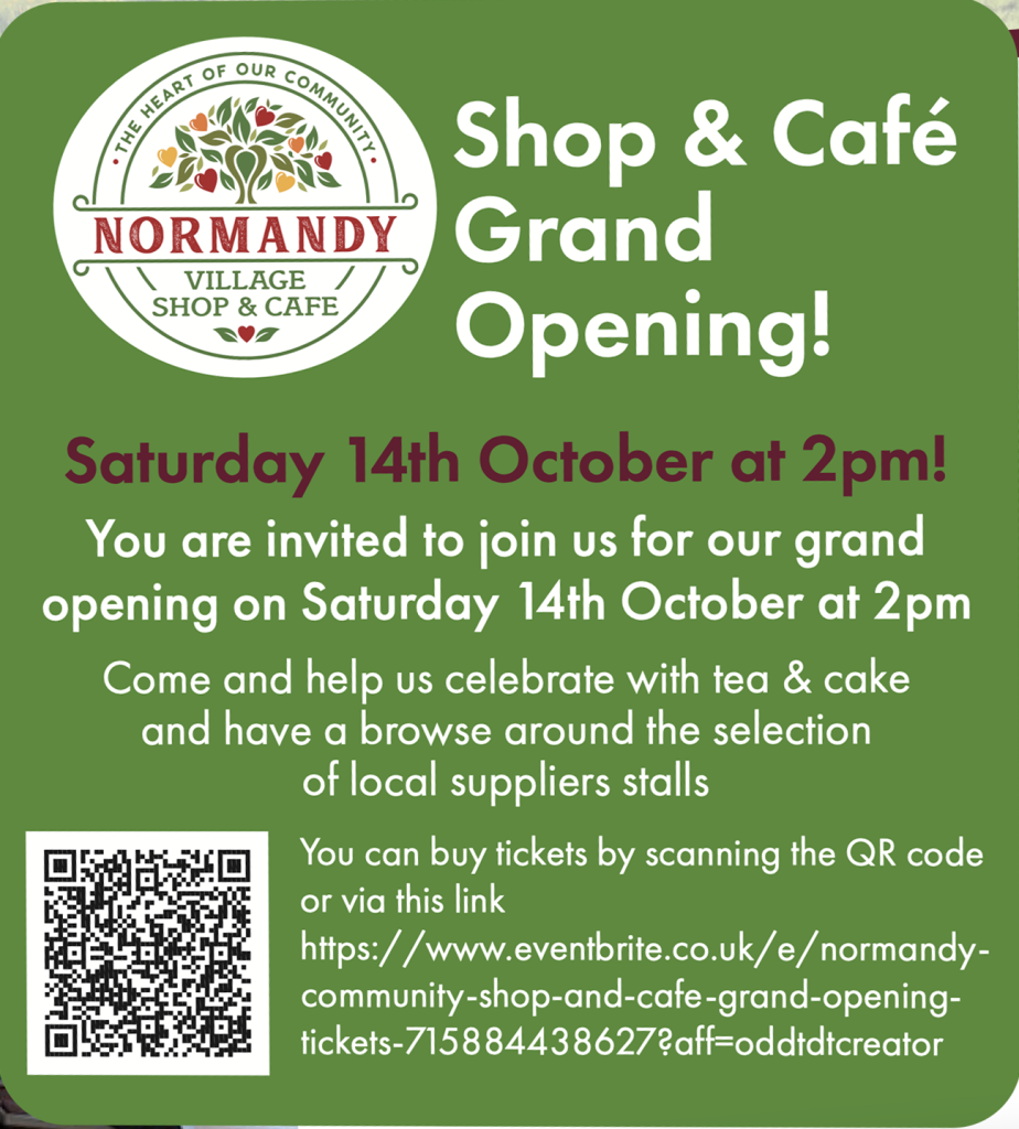 Grand Opening Event 14th October - Normandy Village Shop & Café